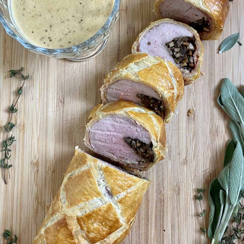 Sage And Porcini Stuffed Pork Tenderloin Wellington - Rosanna ETC