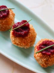 Smoked Mackerel Croquettes With Beetroot Puree - Rosanna ETC