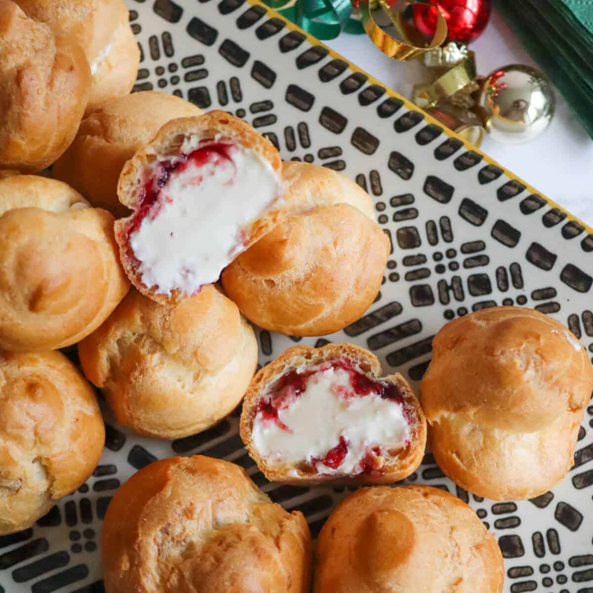 Cranberry & Whipped Brie Christmas Profiteroles - Rosanna ETC