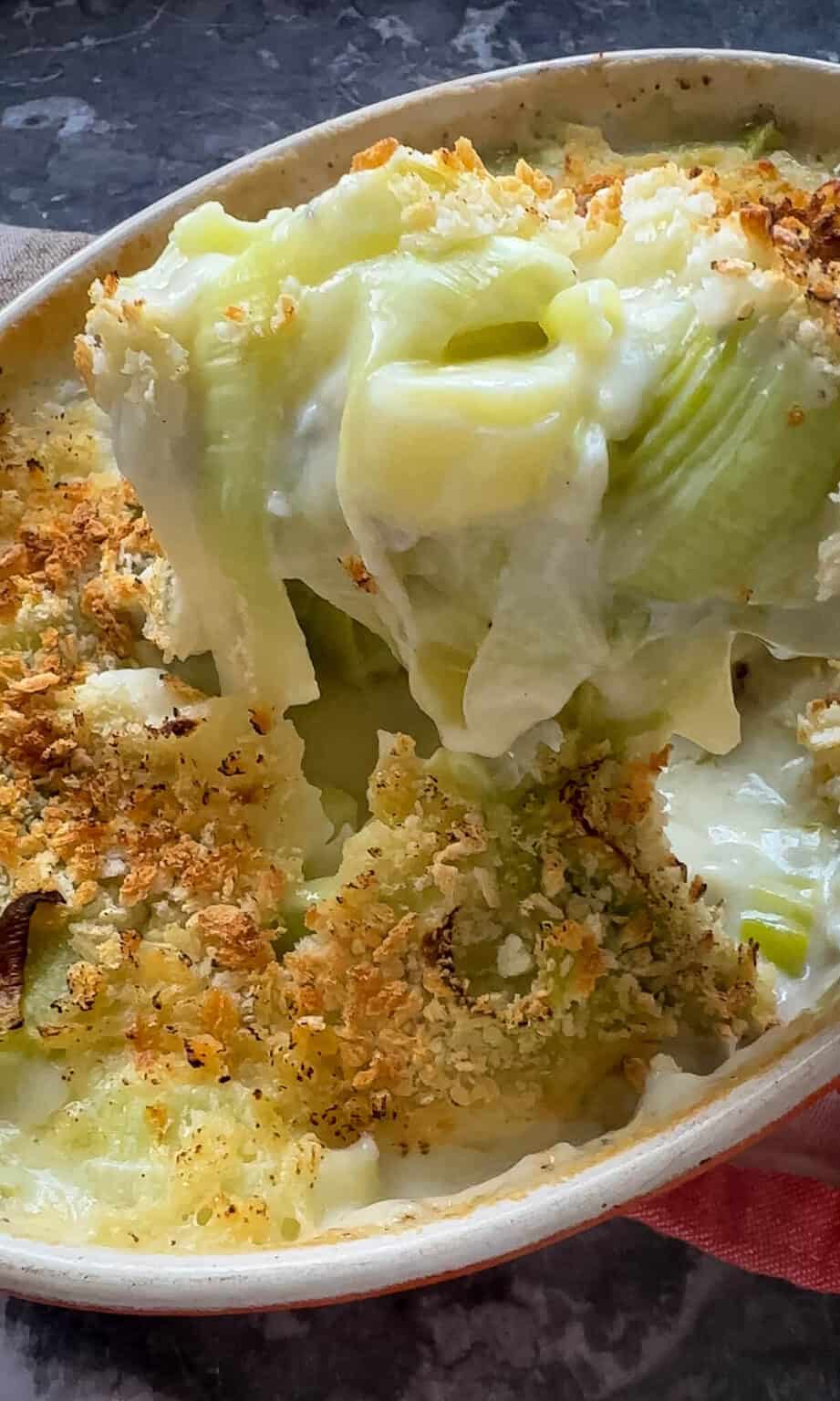 Creamy Gorgonzola Baked Leeks Au Gratin Recipe - Rosanna ETC