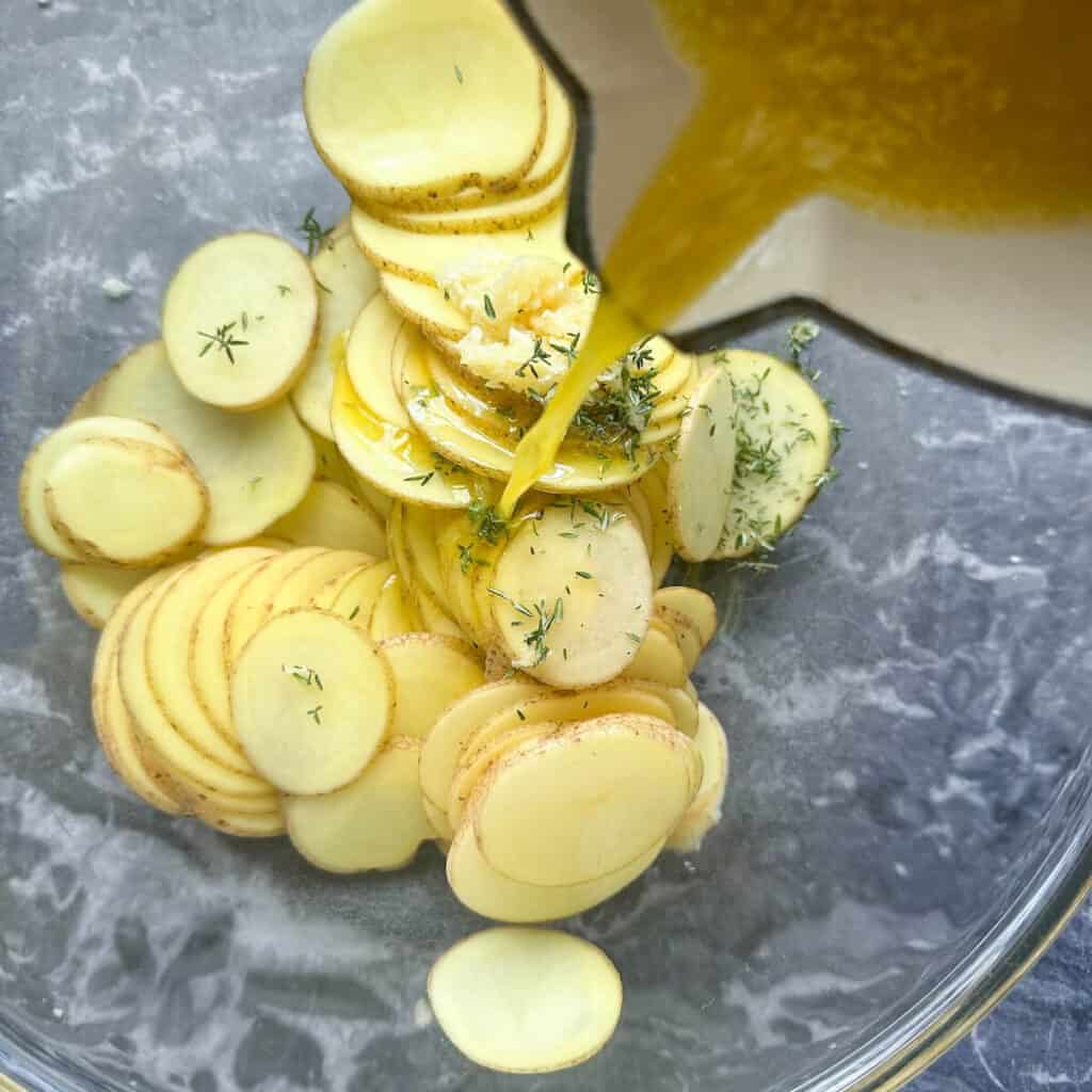 Baked Crispy Garlic Potato Roses (Easy Side Dish) - Rosanna ETC