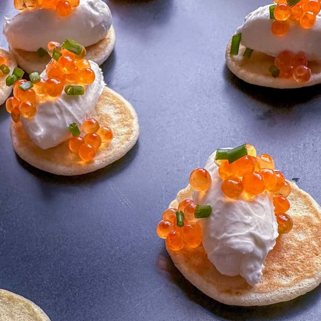 Homemade Mini Cocktail Blinis Recipe (no yeast) - Rosanna ETC