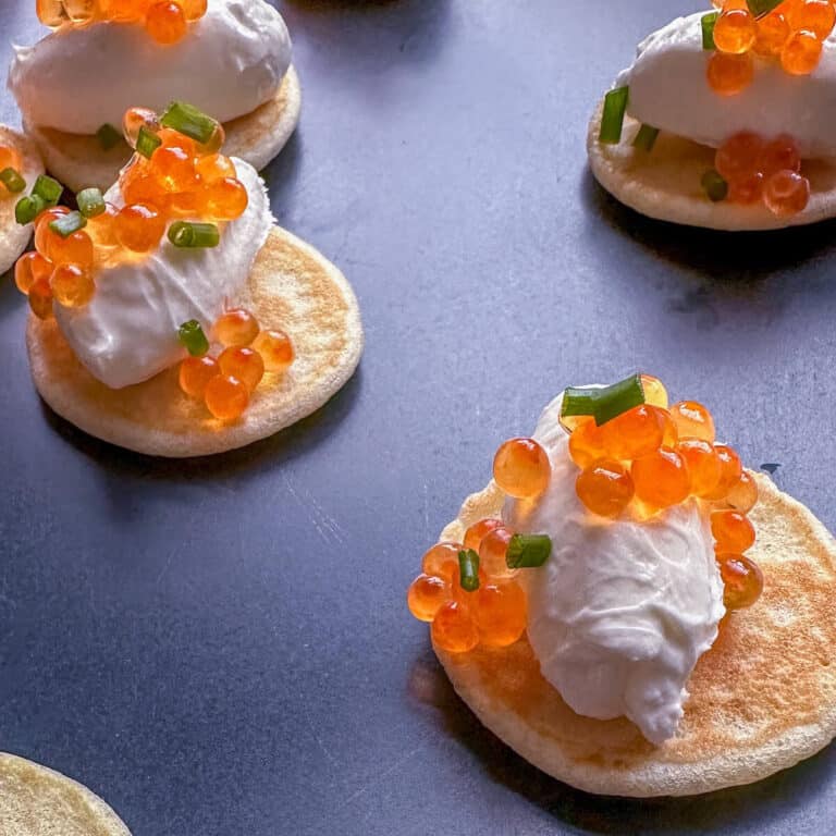 Homemade Mini Cocktail Blinis Recipe (no yeast) - Rosanna ETC