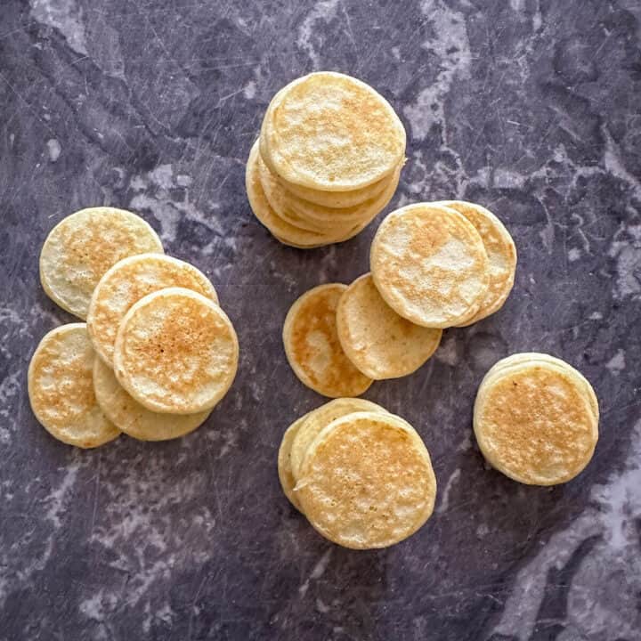 Homemade Mini Cocktail Blinis Recipe (no yeast) - Rosanna ETC