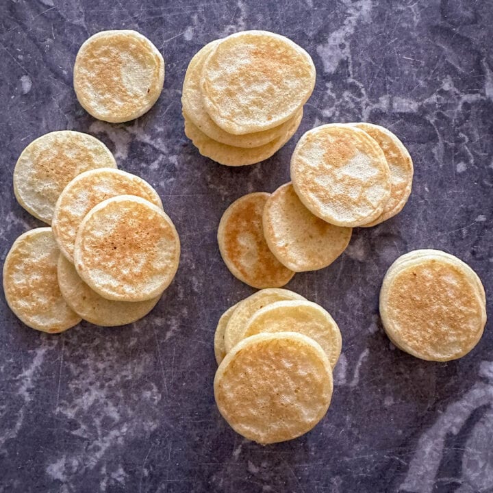 Homemade Mini Cocktail Blinis Recipe (no yeast) - Rosanna ETC