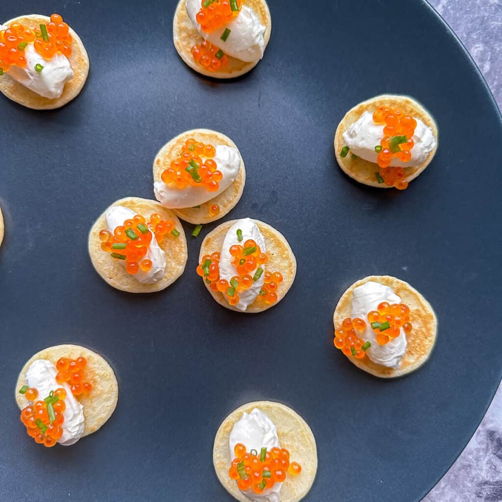 Homemade Mini Cocktail Blinis Recipe (no yeast) - Rosanna ETC