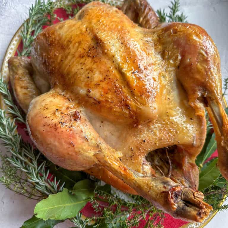 Juicy Roast Capon Chicken Recipe (With Gravy) - Rosanna ETC