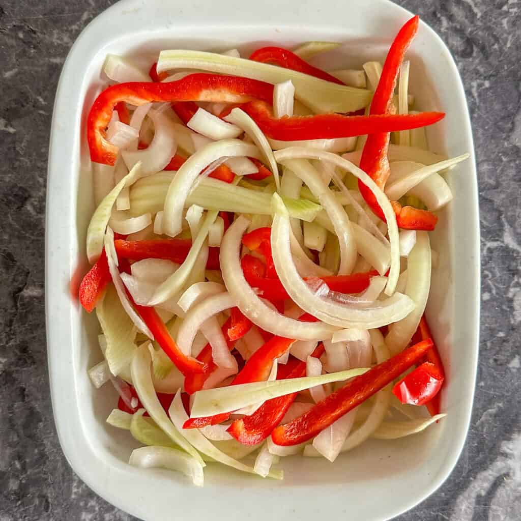 Warm Roasted Fennel Salad With Peppers, Chorizo & Orange - Rosanna ETC