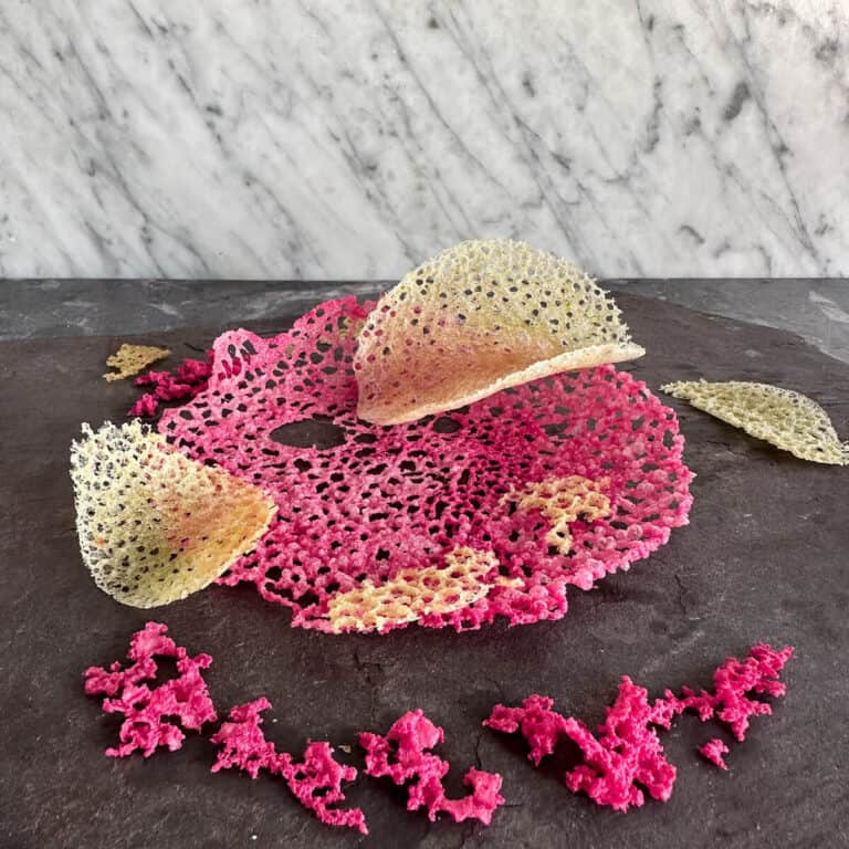 How To Make An Edible Coral Tuile Garnish - Rosanna ETC