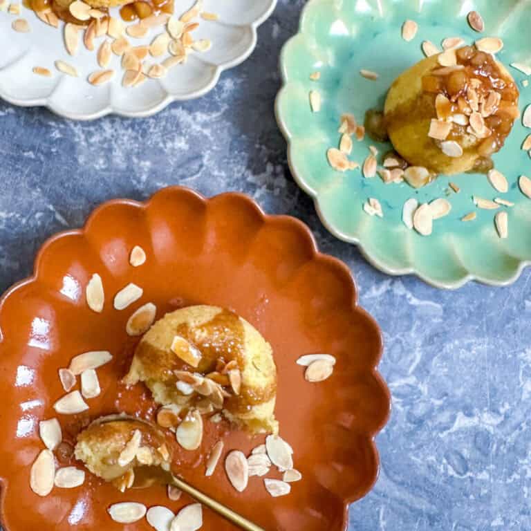 Almond And Caramelized Pear Sponge Puddings - Rosanna ETC