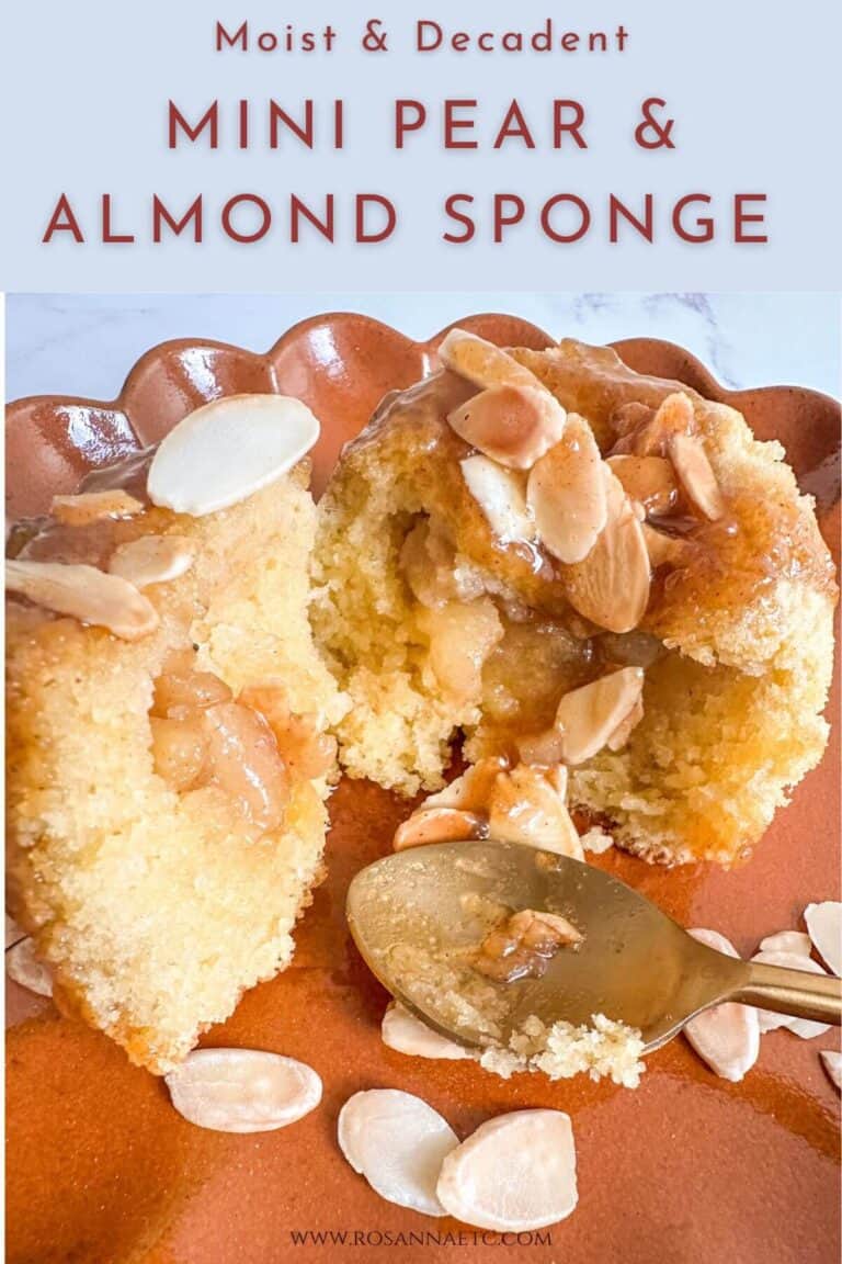Almond And Caramelized Pear Sponge Puddings - Rosanna ETC