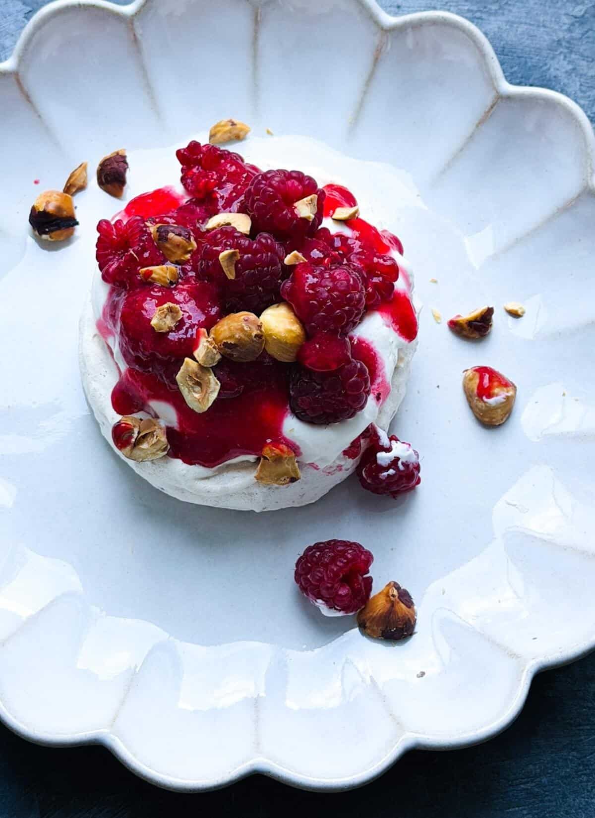Raspberry & Toasted Hazelnut Meringues - Rosanna ETC